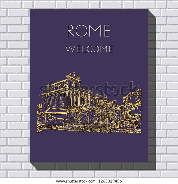Sketch Rome Suitable Invitation Flyer Sticker Stock Vector (Royalty ...