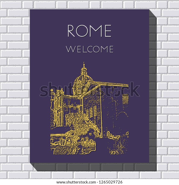 Sketch Rome Suitable Invitation Flyer Sticker Stock Vector (Royalty ...