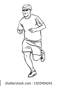 Sketch Running Man Hand Drawn Vector Stock Vector (Royalty Free ...