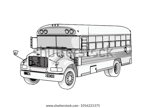 Sketch School Bus Vector Stock Vector (Royalty Free) 1056221375 ...