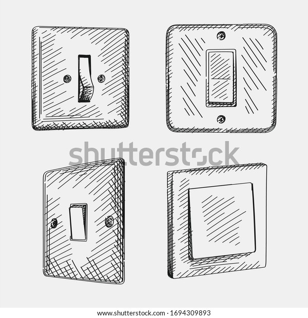 Sketch Set Handdrawn Switches Set Includes Stock Vector (Royalty Free ...