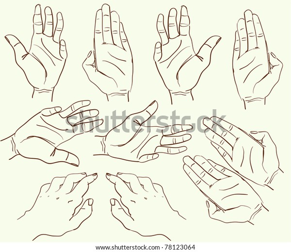 Sketch Set Hands Stock Vector (Royalty Free) 78123064 | Shutterstock