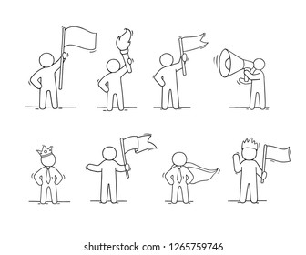Sketch Set Working Leader Doodle Cute Stock Vector (Royalty Free ...