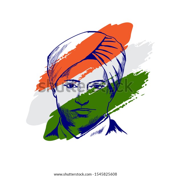 Sketch Shaheed Kartar Singh Sarabha Stock Vector (Royalty Free) 1545825608