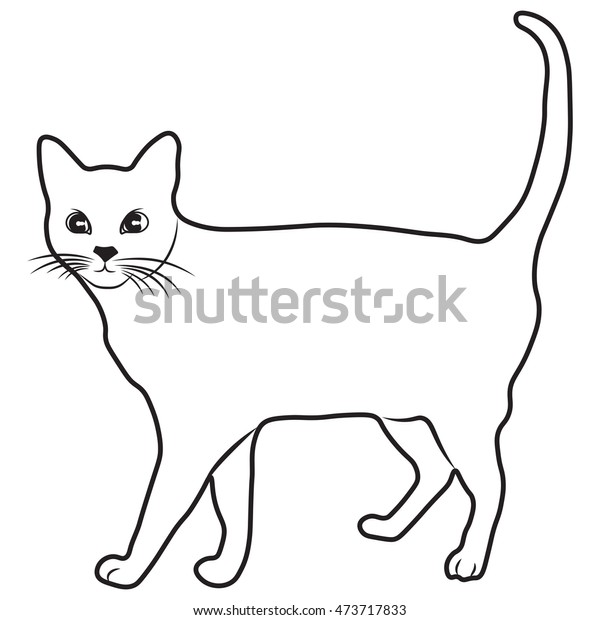 Sketch Shape Cat Scouts Icon Cartoon Stock Vector (Royalty Free ...