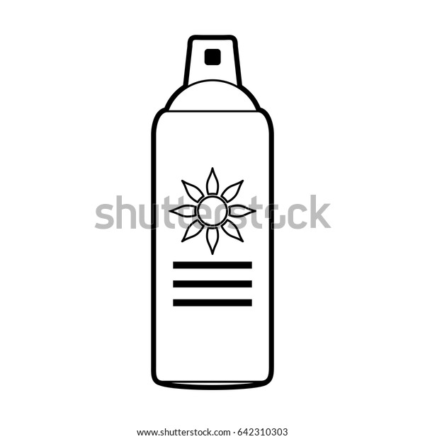 Sketch Silhouette Image Sun Block Spray Stock Vector (Royalty Free ...