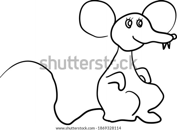 Sketch Silhouette Sketch Mouse White Background Stock Vector (Royalty ...