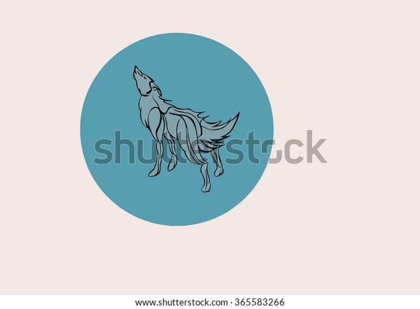Sketch Silhouette Wolf Circle Stock Vector (Royalty Free) 365583266 ...