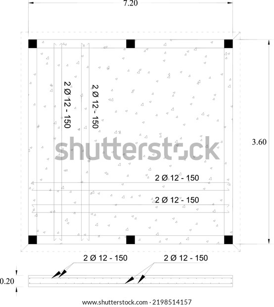 Sketch Slab Reinforcement Plan Reservoir Sketch Stock Vector (Royalty ...