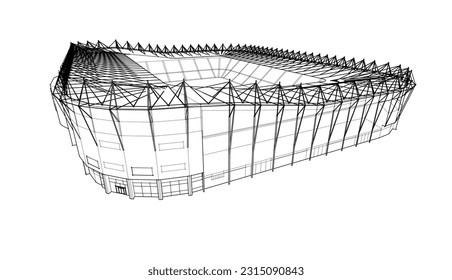 Stadium 3d illustration Royalty Free Stock SVG Vector