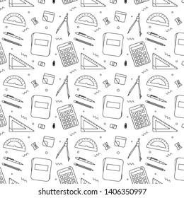 Sketch Stationery Pattern Vector Outline Office Stock Vector (Royalty ...