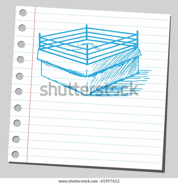 Sketch Style Vector Illustration Boxing Ring Stock Vector (Royalty Free ...