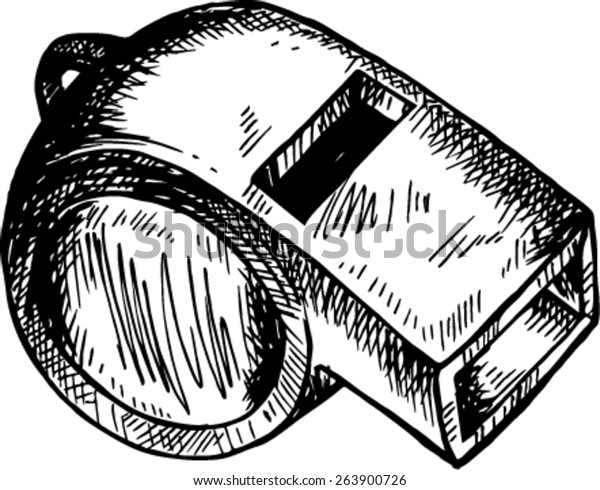 Sketch Style Whistle Vector Illustration Stock Vector (Royalty Free ...