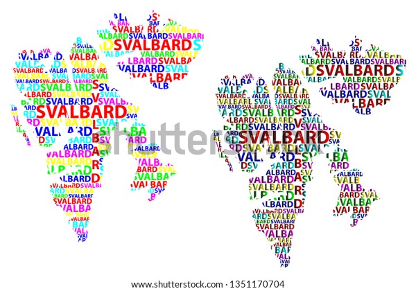 Sketch Svalbard Letter Text Map Svalbard Stock Vector (Royalty Free ...