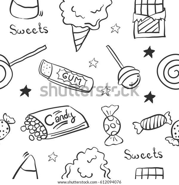 Sketch Sweet Candy Doodle 库存矢量图（免版税）612094076 | Shutterstock