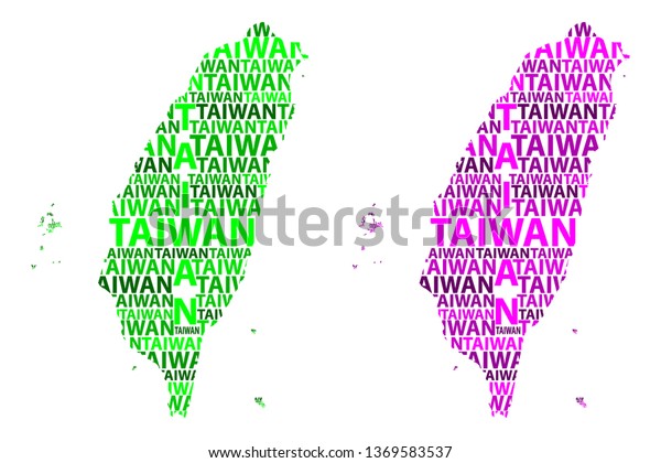 Sketch Taiwan Letter Text Map Republic Stock Vector (Royalty Free ...