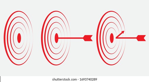 Sketch Target Board Arrow Red Lines Stock Vector (Royalty Free) 1693740289