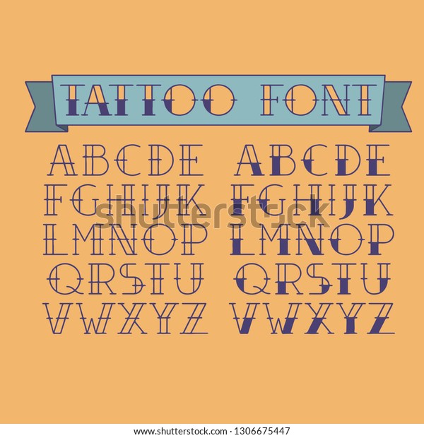 Sketch Tattoo Alphabet Stock Vector (Royalty Free) 1306675447 ...