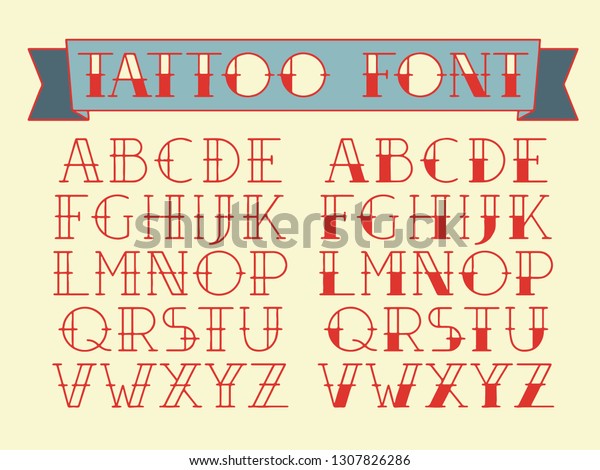Sketch Tattoo Alphabet Stock Vector (Royalty Free) 1307826286 ...