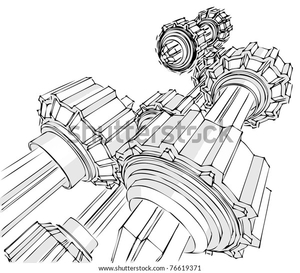 Sketch Transmission Stock Vector (Royalty Free) 76619371
