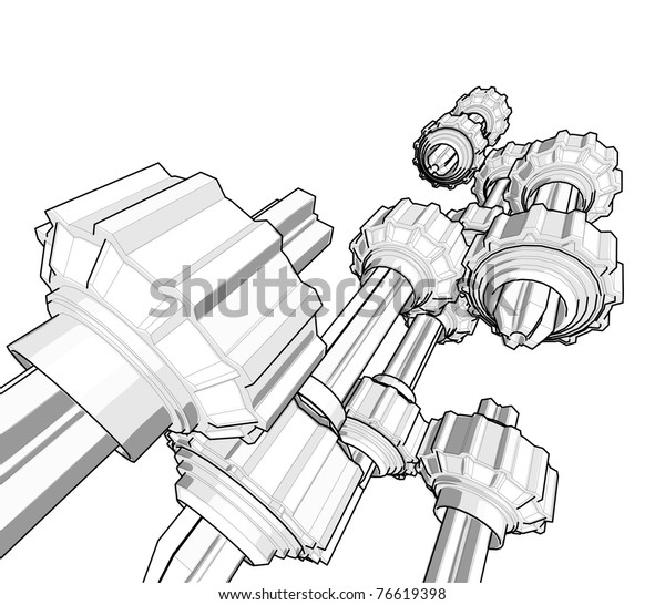 Sketch Transmission Stock Vector (Royalty Free) 76619398 | Shutterstock