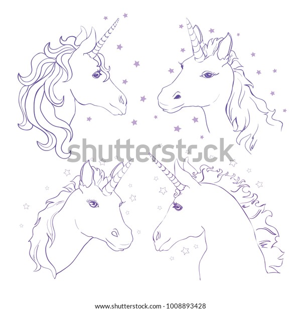 Sketch Unicorn Hand Drawn Ink Illustrationunicorn Stock Vector (Royalty ...