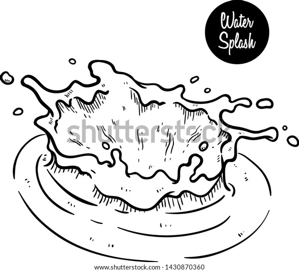 Sketch Water Splash Ripple Isolated: เวกเตอร์สต็อก (ปลอดค่าลิขสิทธิ์ ...