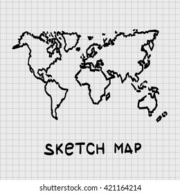 Sketch World Map Vector Illustration Stock Vector (Royalty Free ...