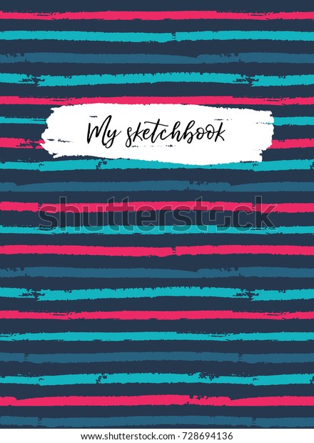 Sketchbook Cover Template Vector Striped Bright Stock Vector (Royalty ...