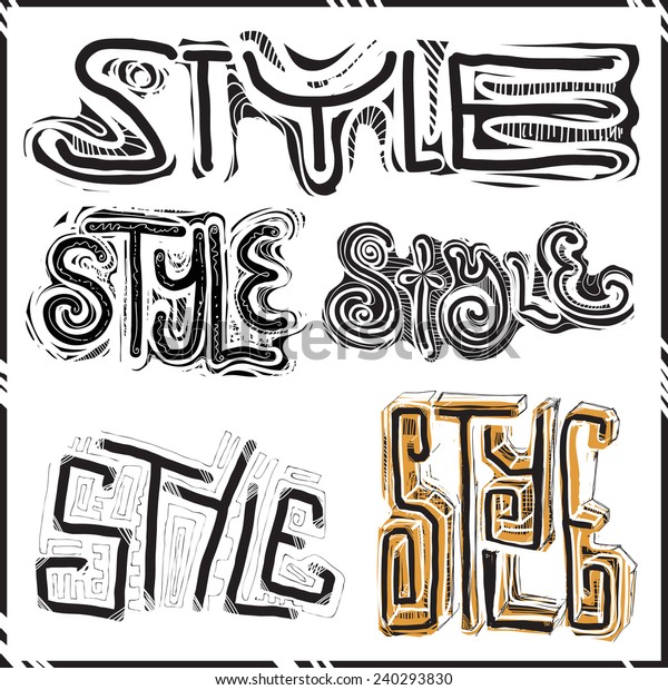 Sketched Scratch Pad Word Style Stock Vector (Royalty Free) 240293830 ...