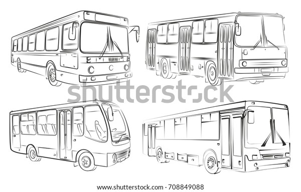 Sketches Buses Stock Vector (Royalty Free) 708849088 | Shutterstock
