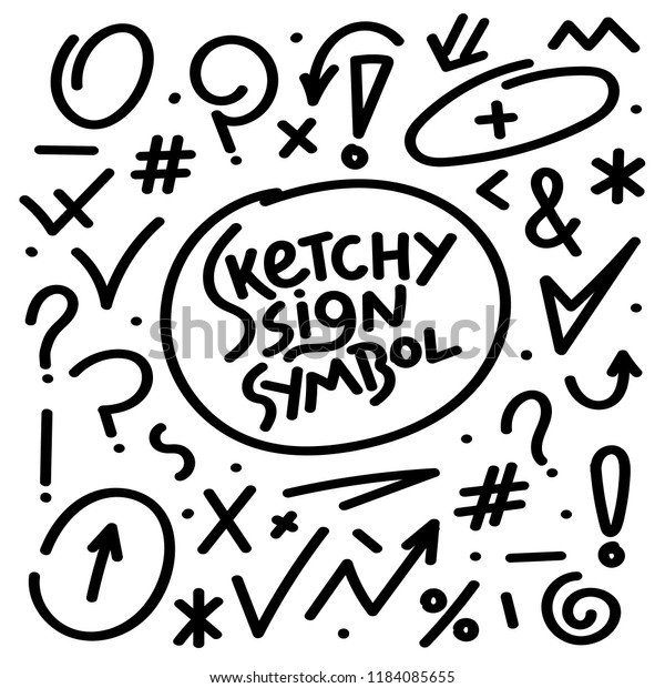 Sketchy Basic Symbol Illustration Drawing Symbol Stock Vector (Royalty ...