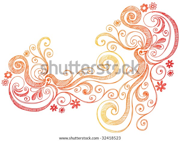 Sketchy Border Swirls Doodle Vector Illustration Stock Vector (Royalty ...