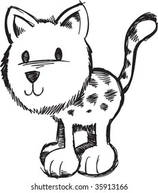 Sketchy Cat Vector Illustration Stock Vector (Royalty Free) 35913166 ...