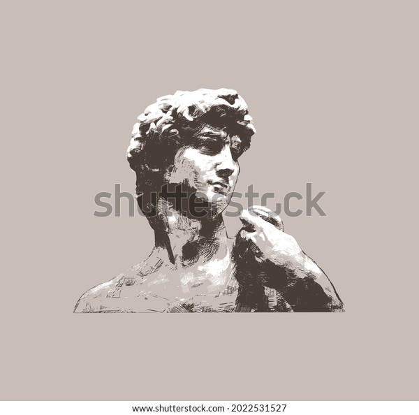 Sketchy David Portrait Vector Artwork Vintage Stock Vector (Royalty ...