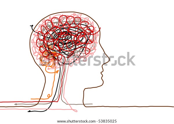 Sketchy Hand Drawn Tangled Brain Stock Vector (Royalty Free) 53835025