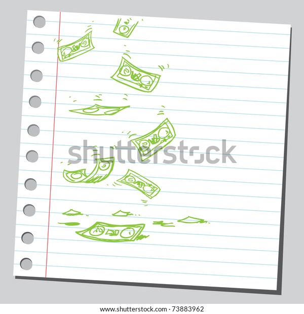Sketchy Illustration Money Falling Stock Vector (Royalty Free) 73883962 ...