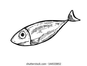 Sketchy Raw Fish Stock Illustration 178725281 | Shutterstock