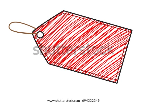 Sketchy Tag Red Diagonal Lines Isolated Stock Vector (Royalty Free ...