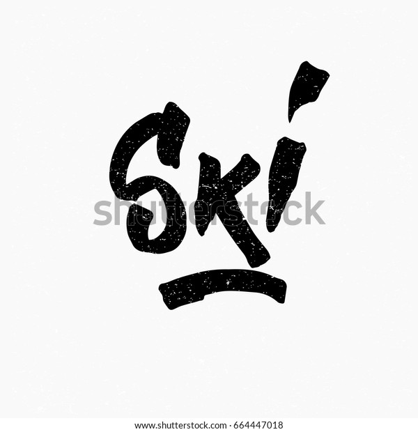 Ski Ink Hand Lettering Modern Brush Stock Vector (Royalty Free ...