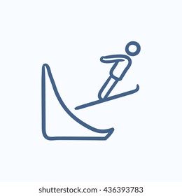 Ski Jumping Vector Sketch Icon Isolated Stock Vector (Royalty Free ...