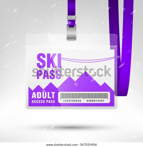 Ski Pass Vector Illustration Blank Ski: стоковая векторная графика (без ...