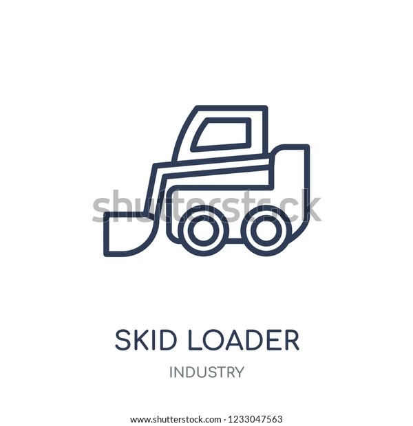 Skid Loader Icon Skid Loader Linear Stock Vector (Royalty Free ...