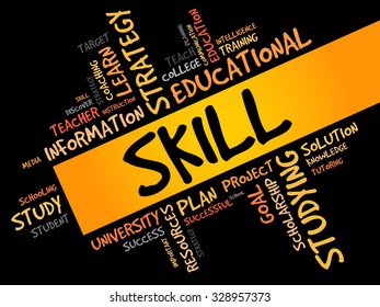 Skill Word Cloud Education Concept Stock Vector (Royalty Free ...