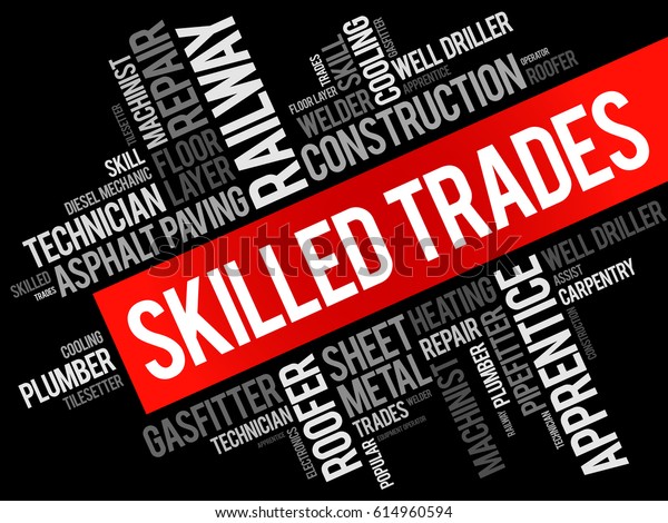Skilled Trades Word Cloud Collage Social Stock Vector (Royalty Free ...