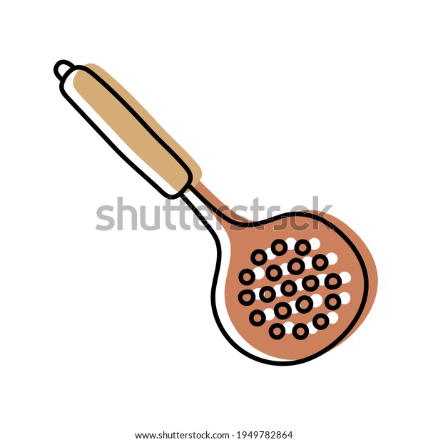 Skimmer Kitchenware Sketch Doodle Line Vector Stock Vector (Royalty ...