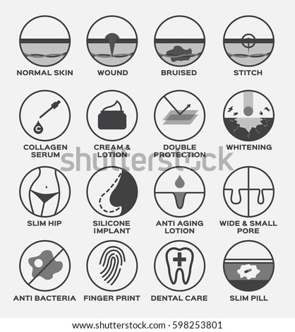 Skin Icon Vector Wound Bruised Stitch Stock Vector (Royalty Free ...
