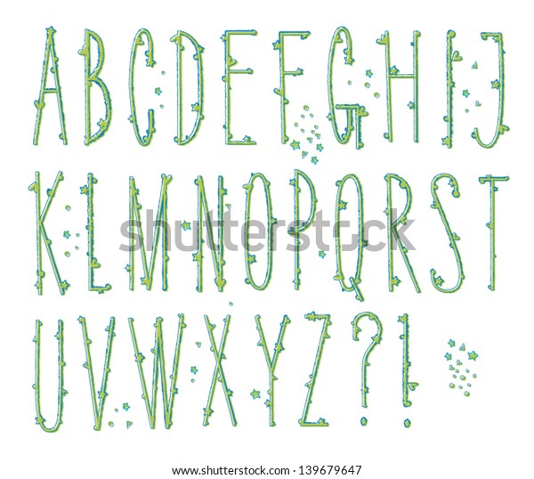 Skinny Bumpy Type Tall Alphabet Letters: เวกเตอร์สต็อก (ปลอดค่า ...