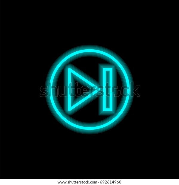 Skip Blue Glowing Neon Ui Ux: vector de stock (libre de regalías ...