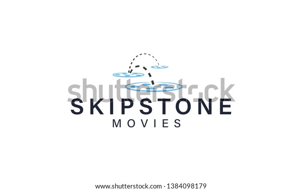 Skip stone trail logo illustration